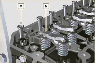 Cylinder head unit disassembly