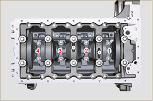 Engine block disassembly